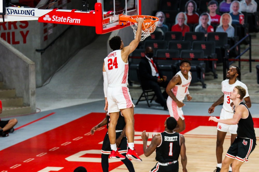 Grimes with the slam » GoCoogs.com