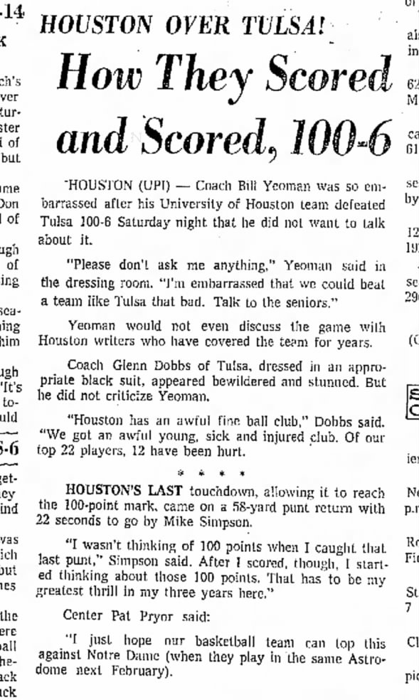 Houston over Tulsa » GoCoogs.com