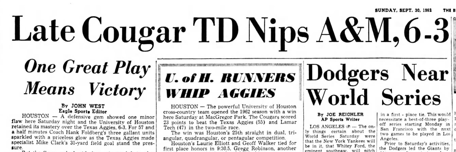 Late Cougar TD nips Ags - The Bryan Eagle » GoCoogs.com